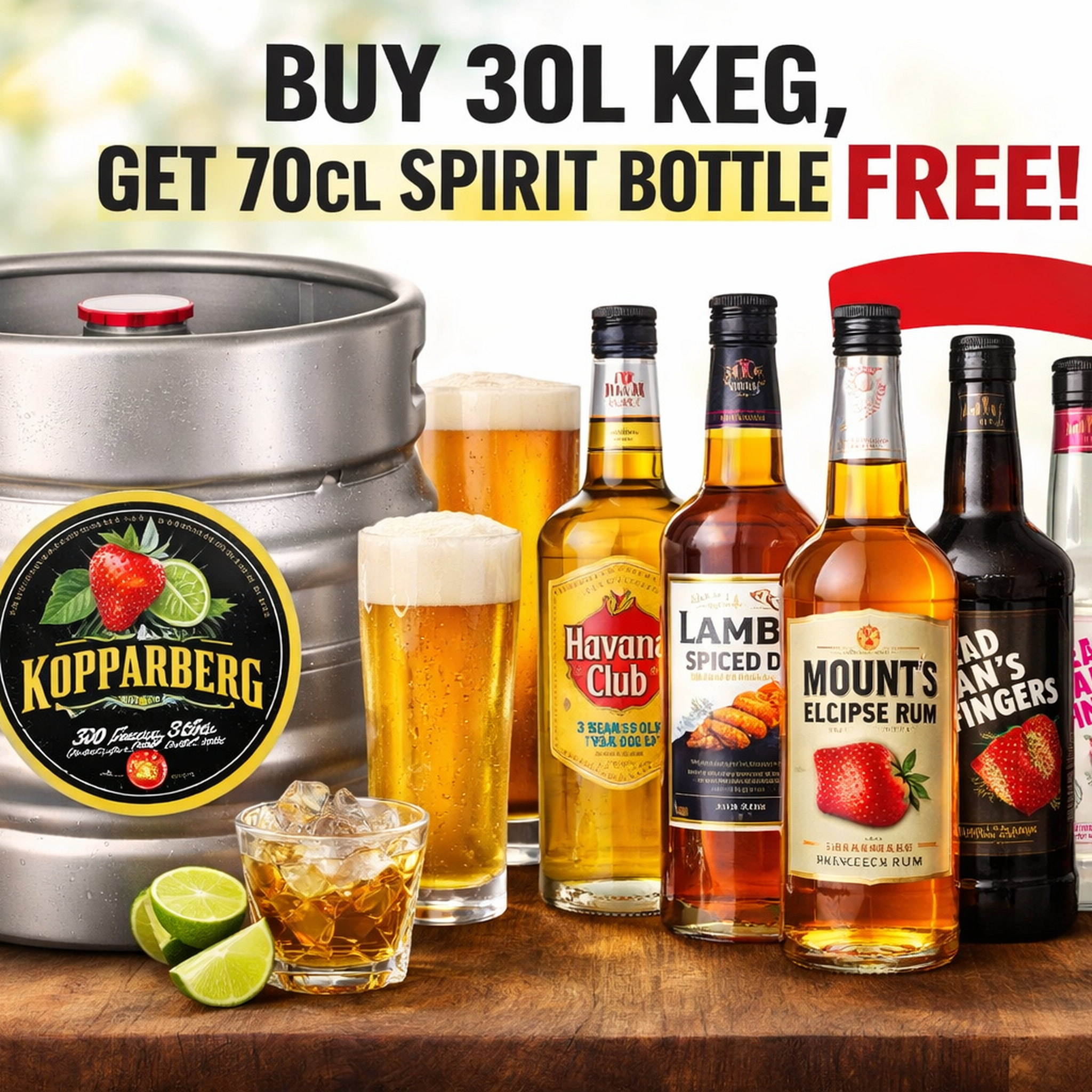 Buy 30L keg get selected spirits free! – South Eastern Beers